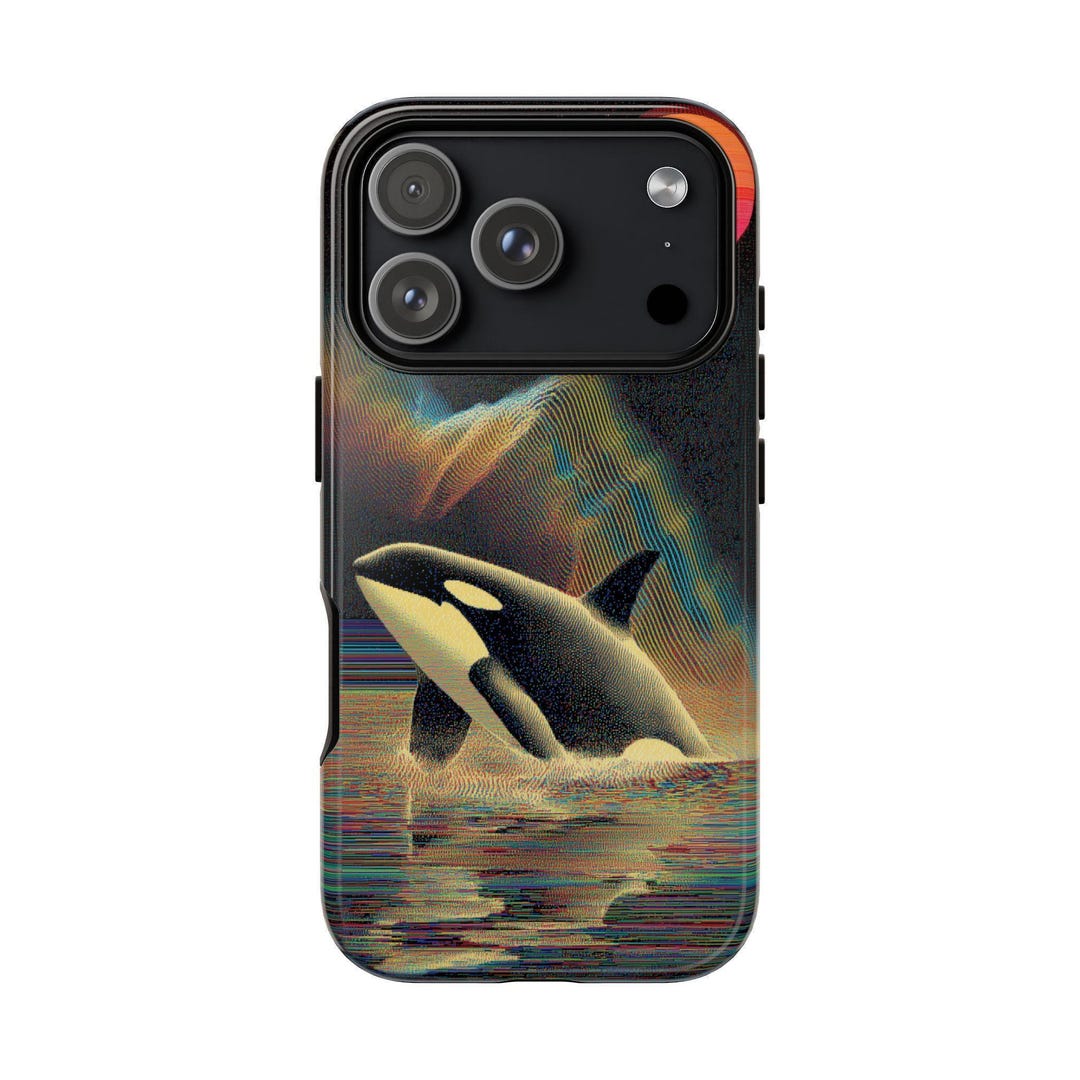 Orca Whale Glitch Wave Killer Whale Sunset Phone Case for Iphone ...
