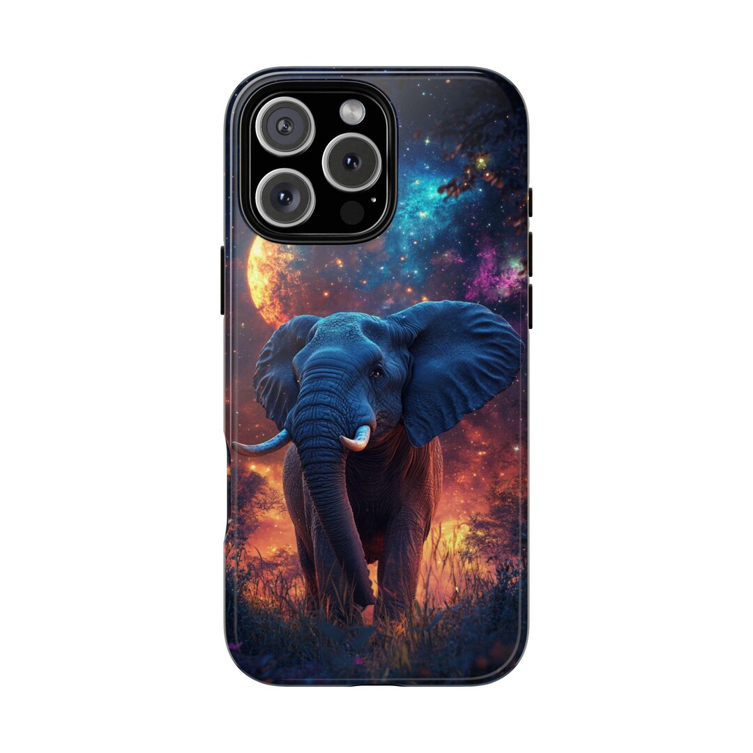 Cosmic Elephant African Savanna Universe Phone Case for iPhone 16 16e ...