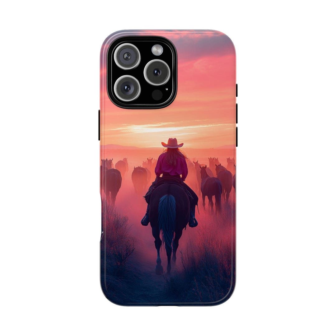 Cowgirl Herd Horses Morning Horizon Cover Shockproof Phone Case for ...