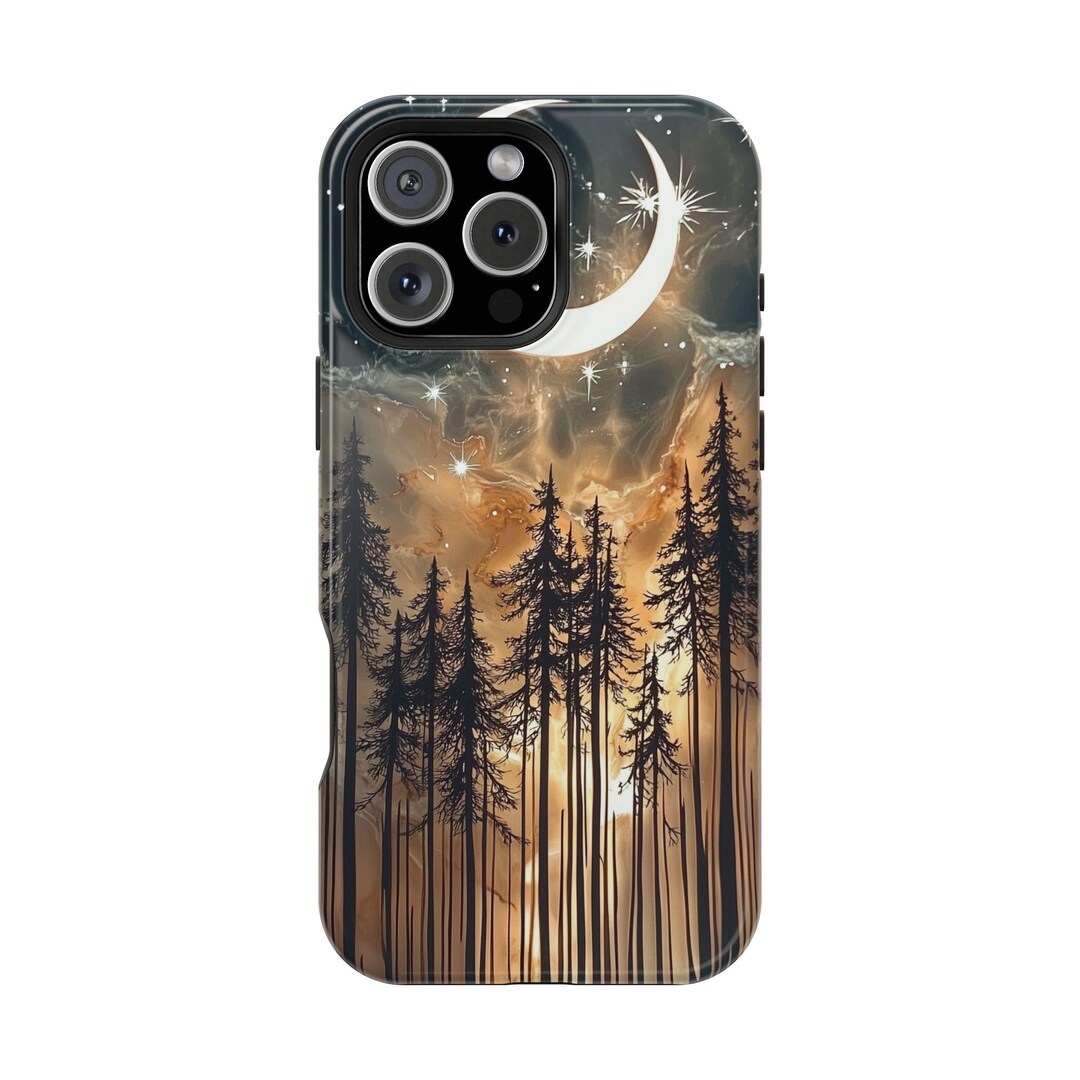 Lifetime Warranty - Nighttime Sky Twilight Glow Forest Tree - Phone ...
