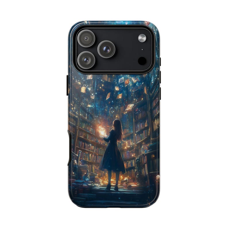 Iphone, Galaxy, Pixel - Magic Library Girl Flying Books Reading Phone ...