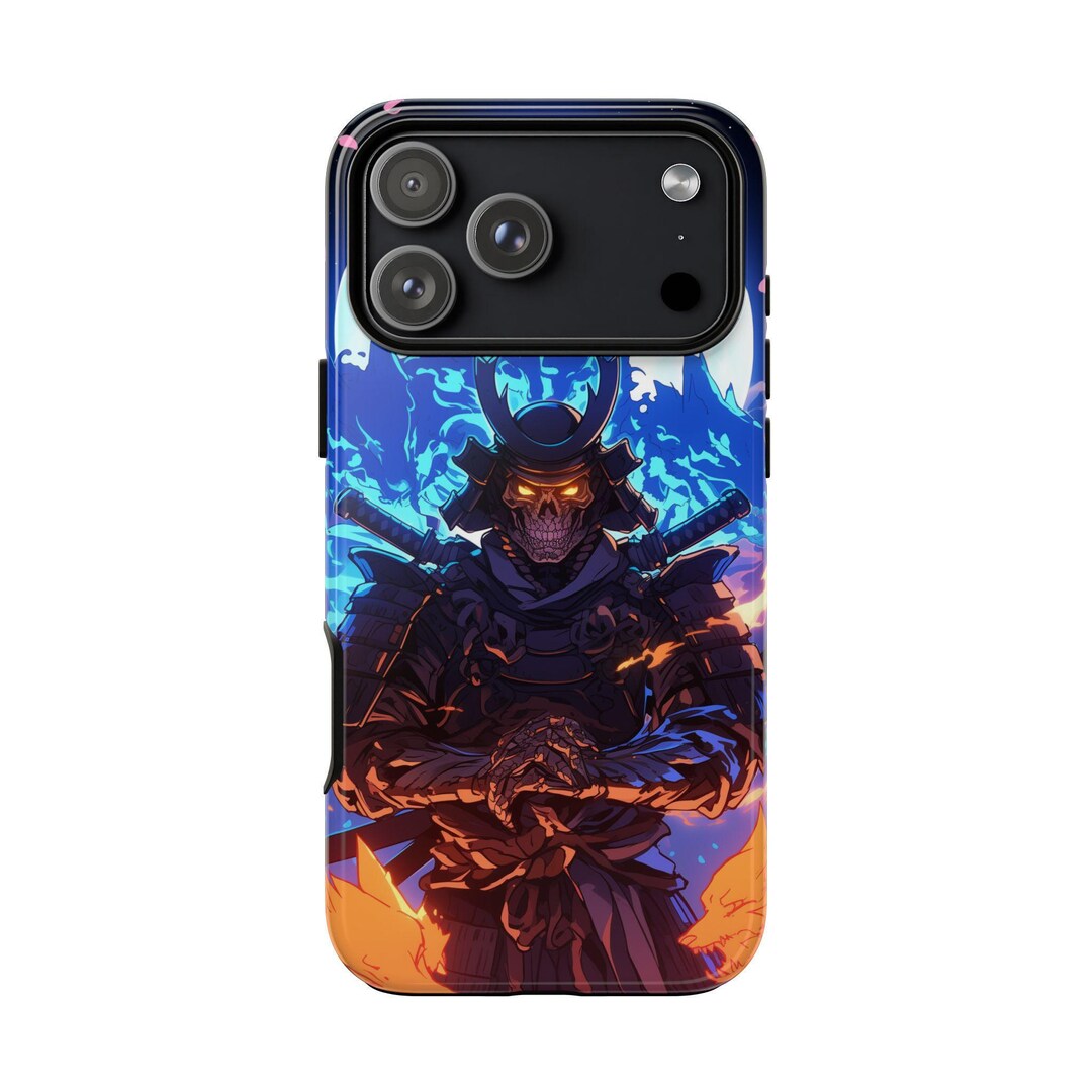 Skull Samurai Warrior Flaming Armor Phone Case - Lifetime Warranty - Etsy