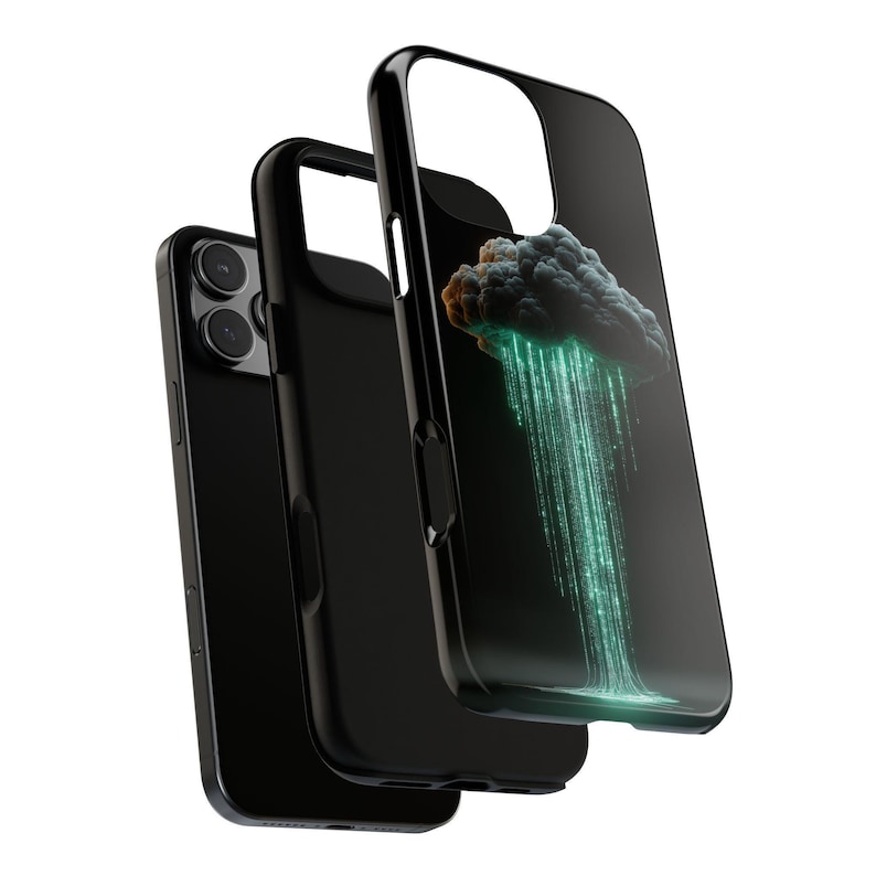 Dark Cloud Raining Green Code Matrix Phone Cover Case: Iphone, Galaxy ...