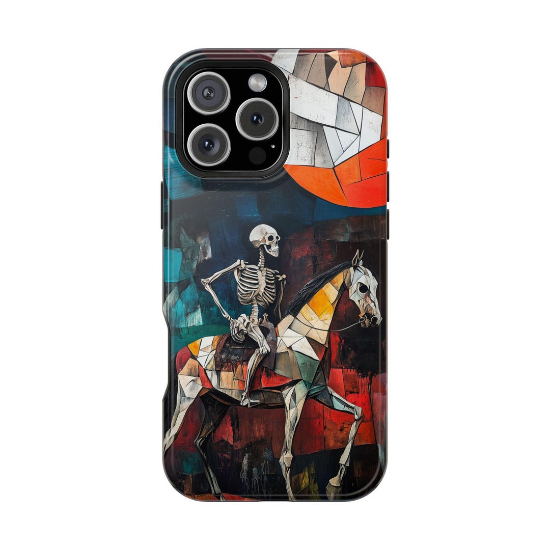 Death Knight Skeleton Horse Cubist Art Phone Cover Case for iPhone 16 ...