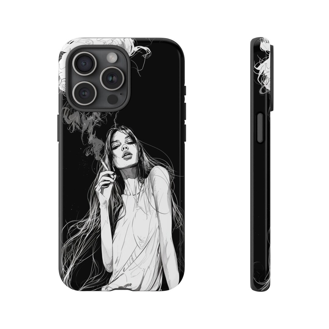 Smoke Break Model Girl Smoking Cigarette Phone Case - Etsy