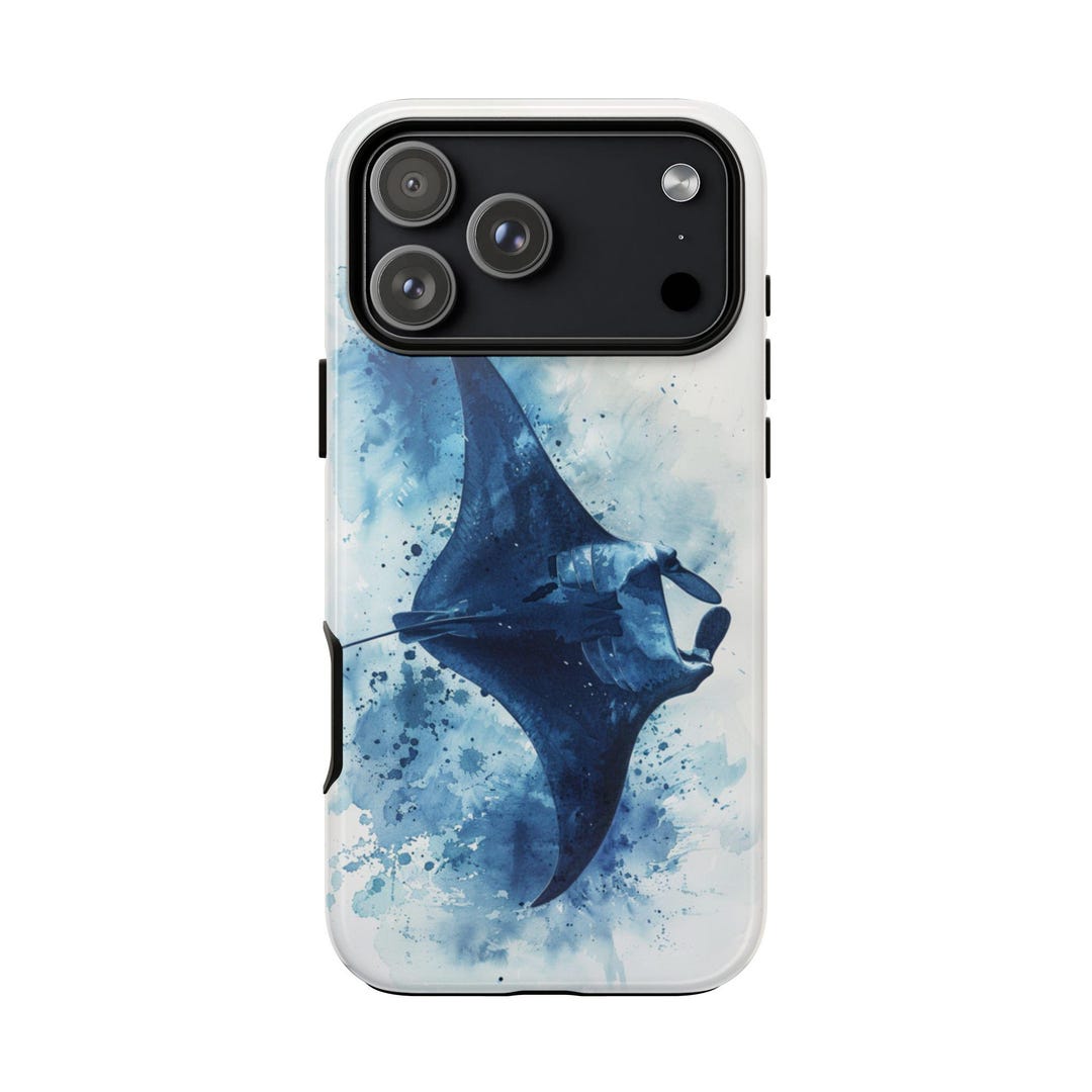 Manta Ray Blue Watercolor Stingray Phone Case: Iphone, Galaxy, Pixel ...