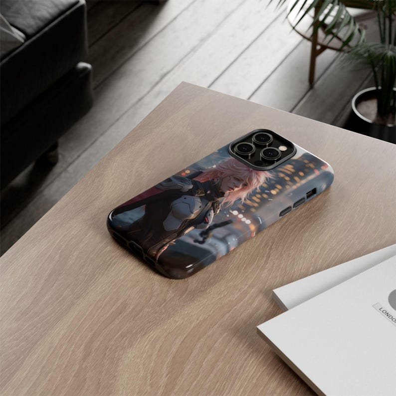 Pink Hair Anime Girl Futuristic Phone Case - Etsy