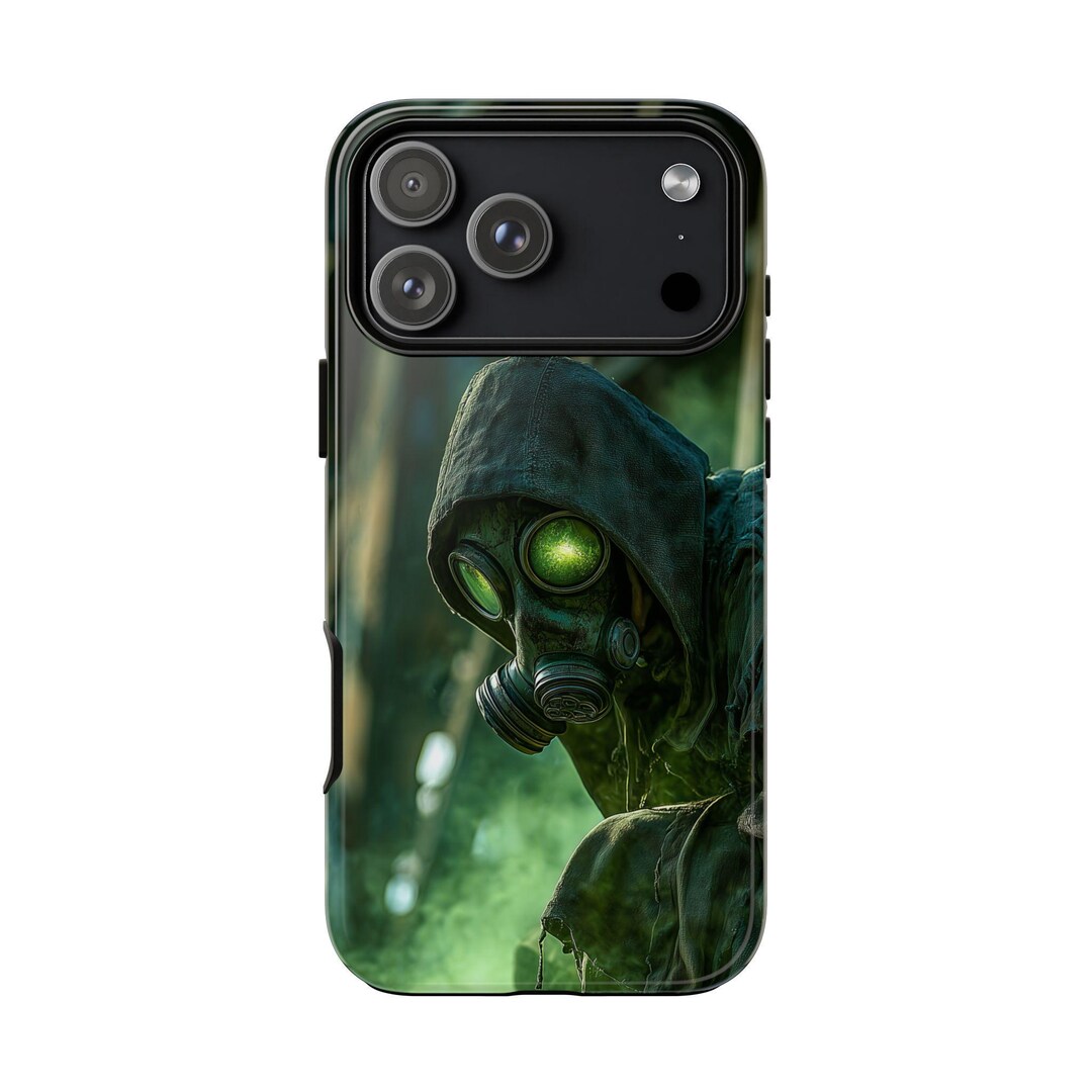 Gas Mask Nomad Neon Green Mist Phone Case for iPhone 17 17e 16 15 14 ...
