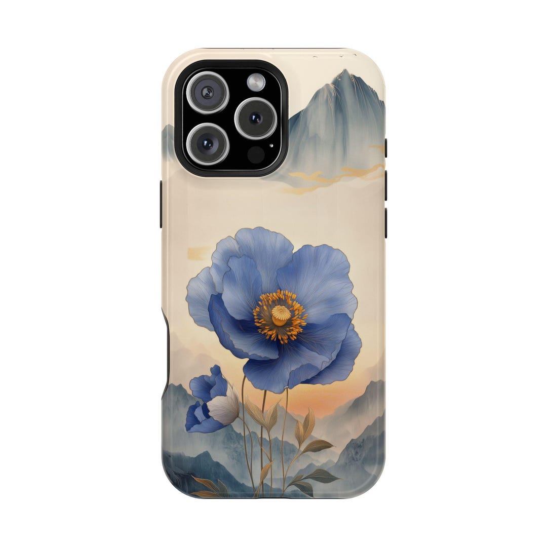 Rare Blue Himalayan Poppy Flower Phone Case for iPhone 16 15 14 13 12 ...
