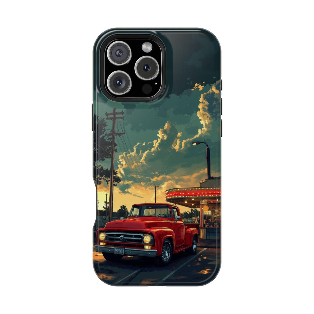 Diner Days Classic Red 1955 F100 Pickup Truck Phone Case for iPhone 16 ...