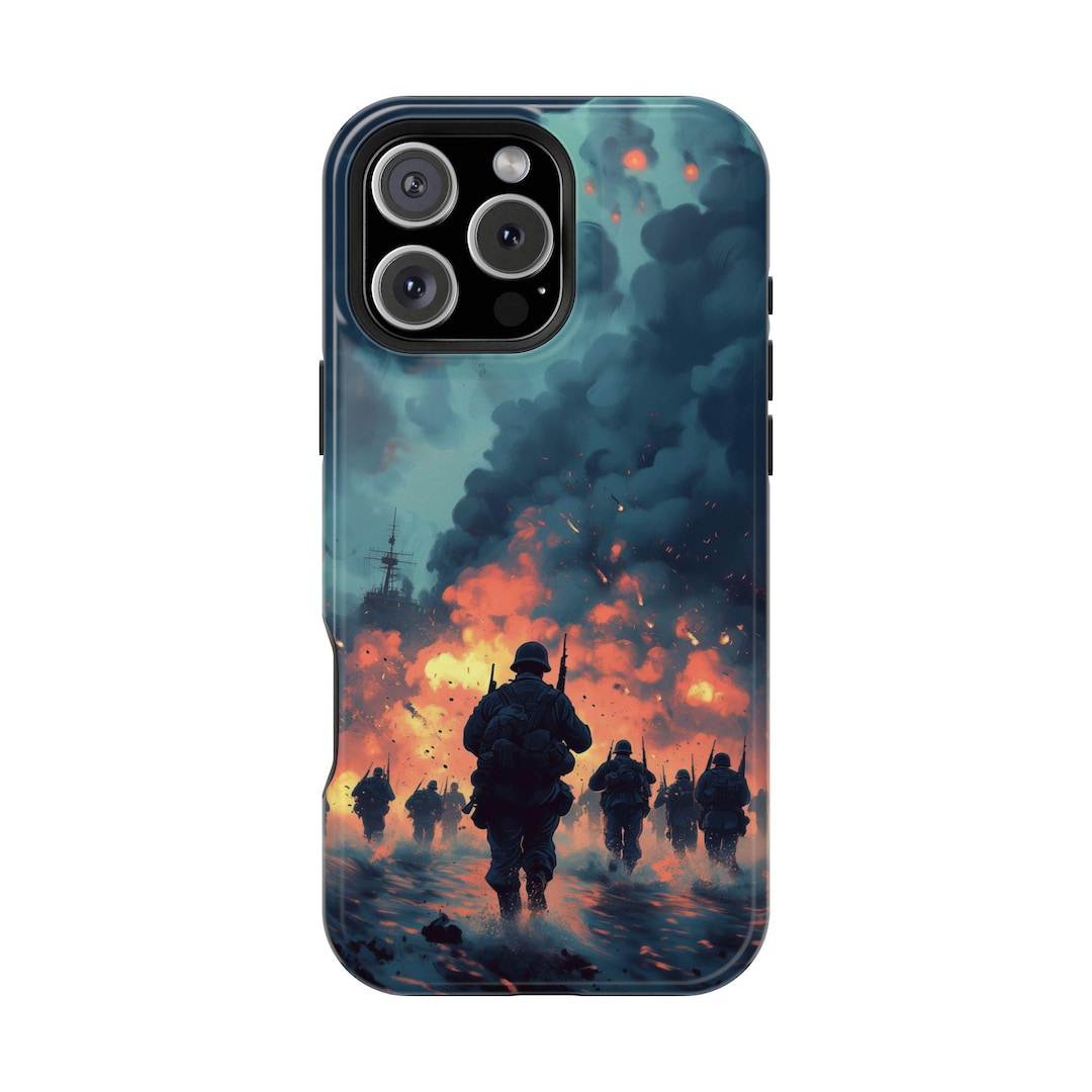 Allied American Soldiers Storming Beach World War 2 WWII Phone Case for ...