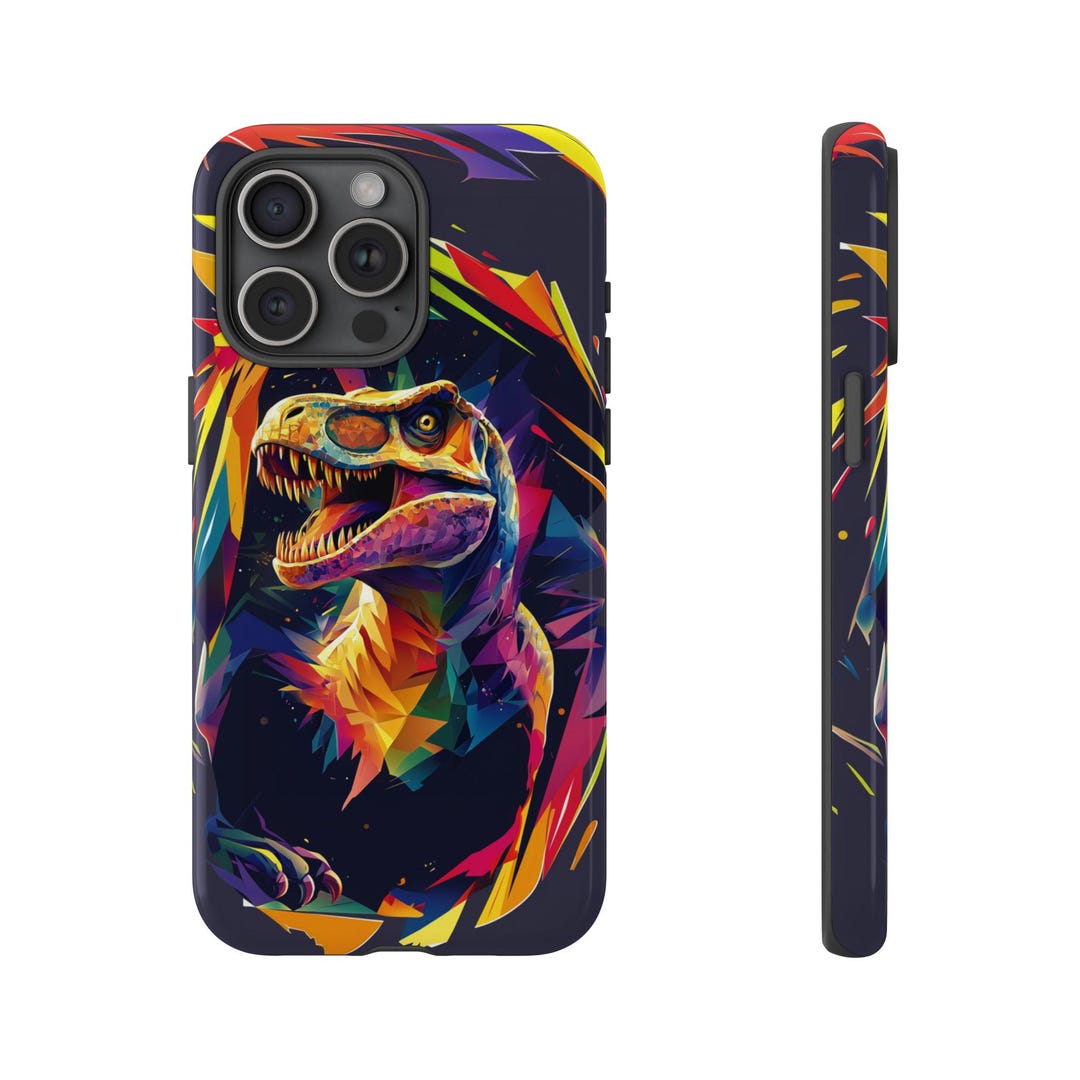 Tyrannosaurus Rex Case, T-rex Dinosaur Cover, Abstract Shapes Colorful ...