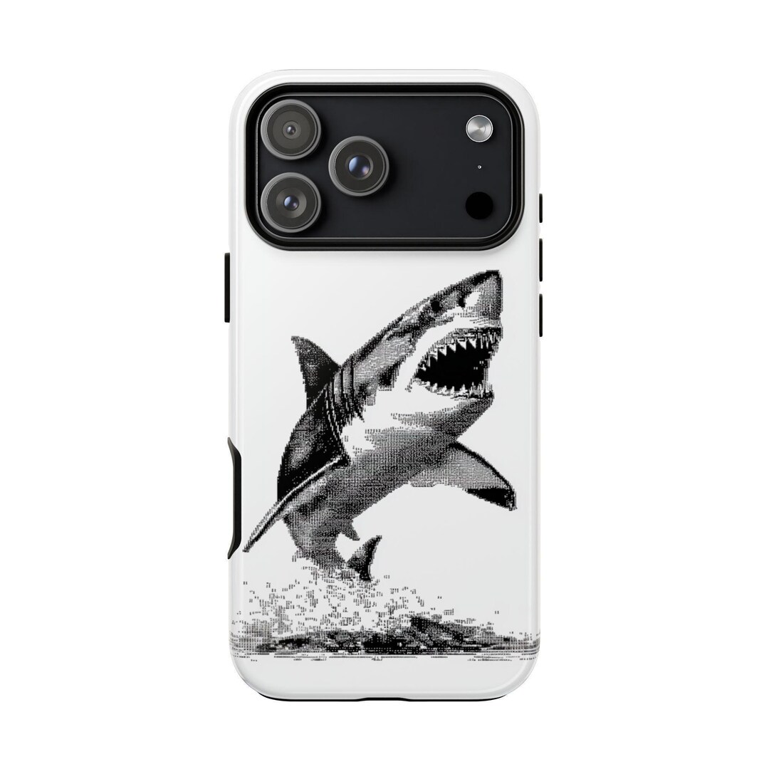 8 Bit Shark Minimalist Gray | Phone Ink Case: Personalized, Slim or ...
