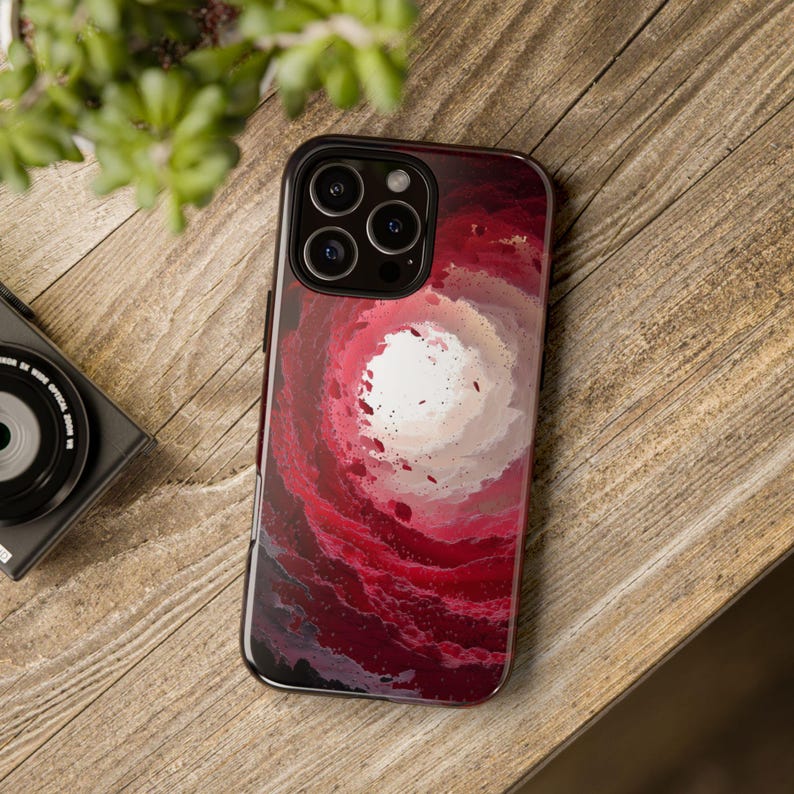 Phone Ink Case: iPhone | Galaxy | Pixel - Red Nebula Vortex Cosmic ...
