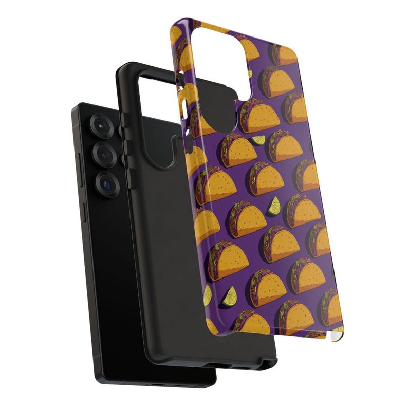Taco Pattern Purple Background Phone Case - Etsy