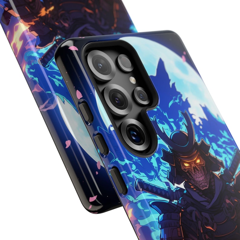 Skull Samurai Warrior Flaming Armor Phone Case - Lifetime Warranty - Etsy