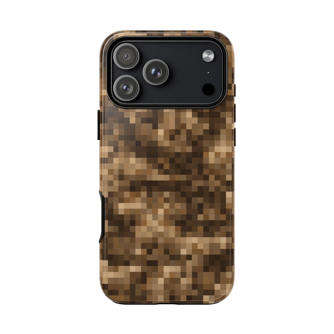 Brown Tone Pixelated Blocks Phone Case for iPhone Galaxy Pixel ...
