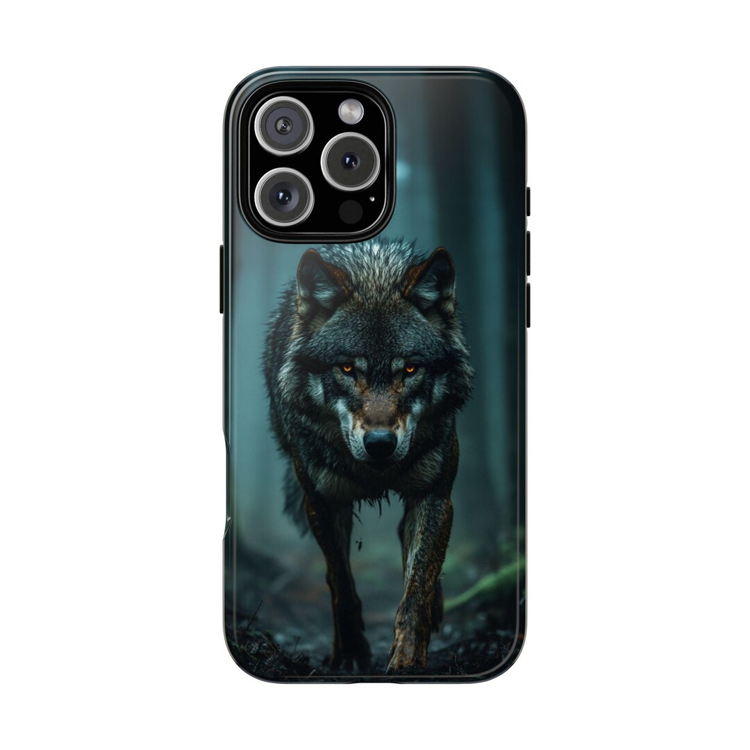 Gray Wolf in Forest Lone Wolves Phone Case: Tough Cover for iPhone ...