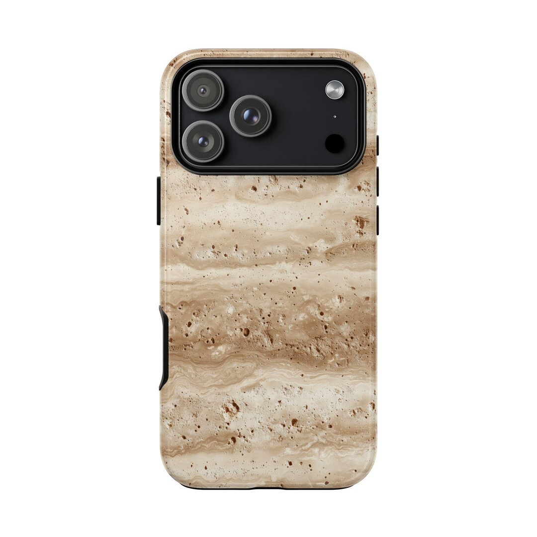 Iphone, Galaxy, Pixel - Light Beige Stone Brown Marble Print Phone Case ...