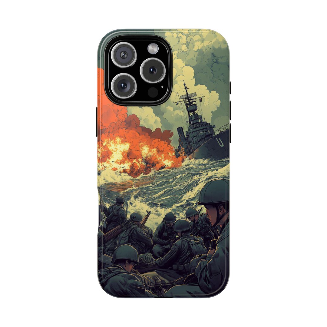 World War 2 Soldiers Boat Ocean Battle Phone Case for iPhone Magsafe ...