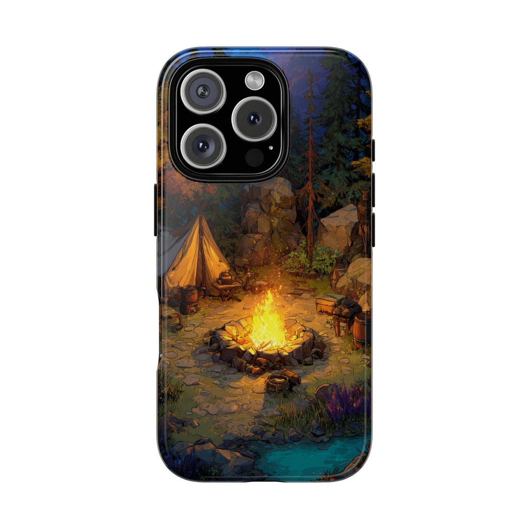 Campfire Wilderness Tent Camping Phone Case - Etsy