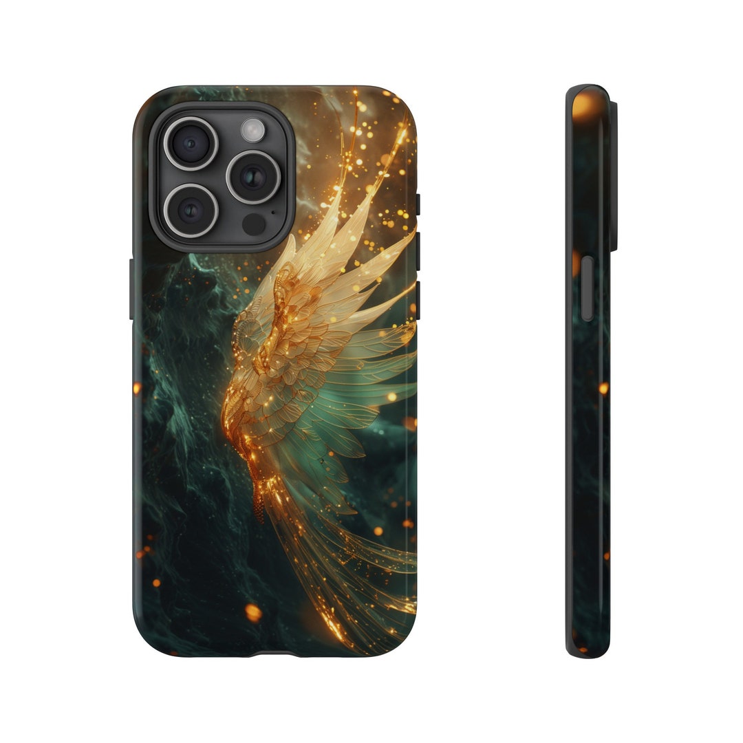 Celestial Heaven Angel Golden Wings Teal Phone Case: Iphone, Galaxy ...