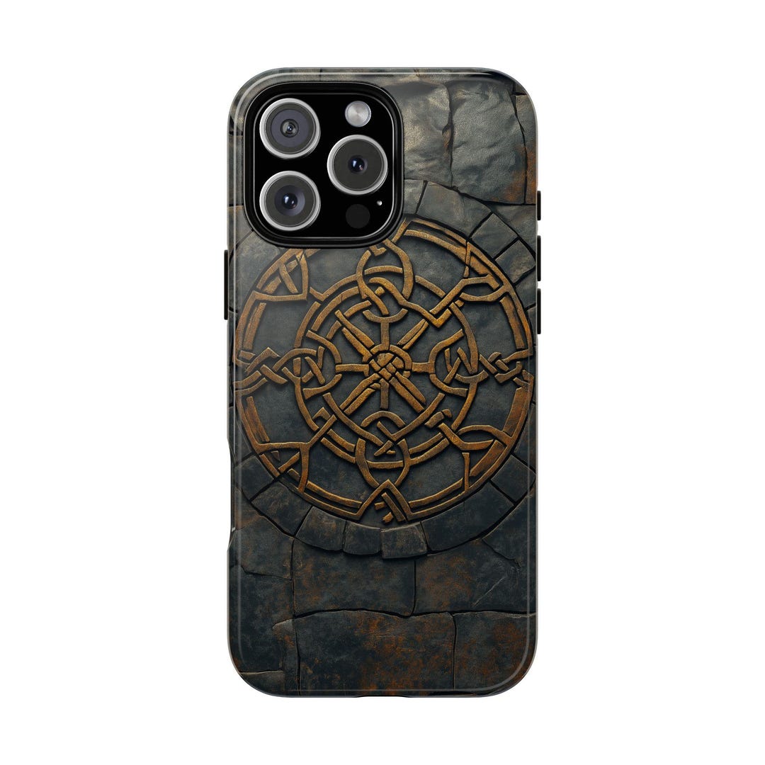 Circular Rune Knot Overlay Viking Runic Pattern Phone Case for iPhone ...