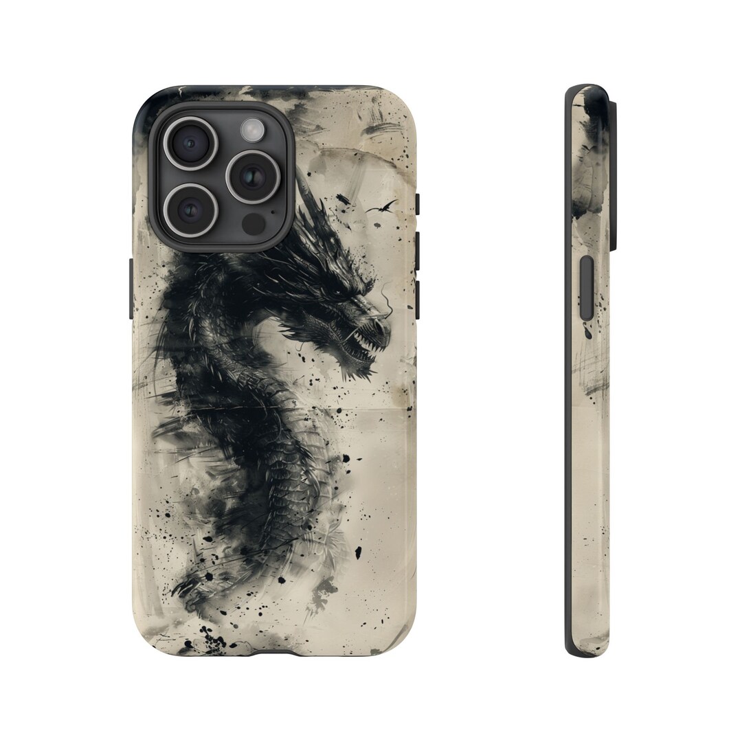 Lifetime Warranty - Dragon Black Ink Phone Case for iPhone 16 16e 15 14 ...