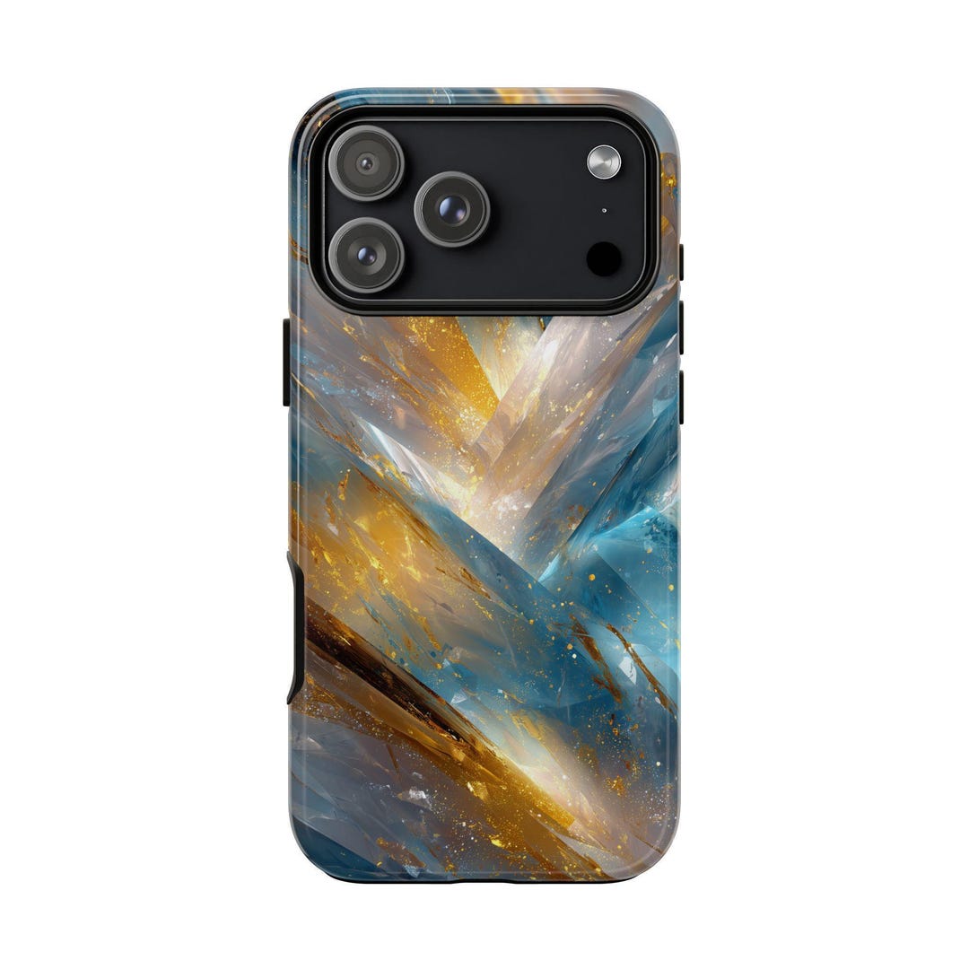 Explosive Crystal Shards Yellow Blue Fragments Phone Case: iPhone ...