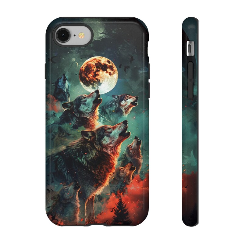 Wolves Howling Full Moon Wolf Phone Case: iPhone 17 16 15 14 13 12 ...