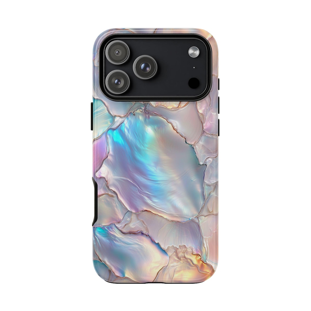 Pearl Shell Iridescent White Blue Shine Phone Case: Personalized ...