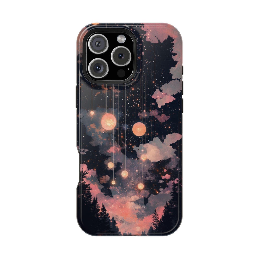 Ethereal Night Sky Floating Light Orbs Phone Case for iPhone 16 16e 15 ...
