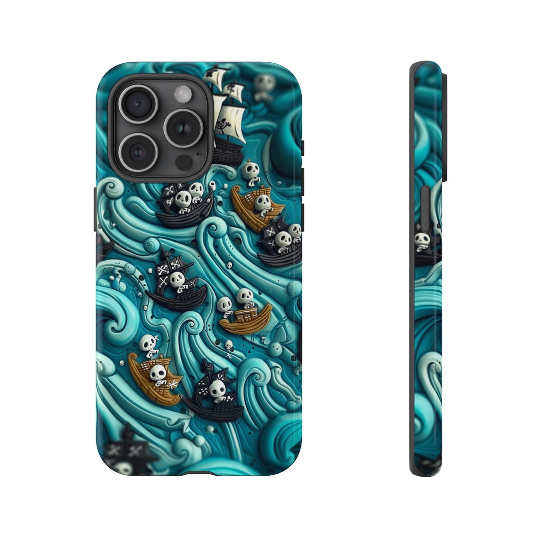 Cute Spooky Ghosts Pirate Ship Phone Case - Skeletons Ocean Halloween ...