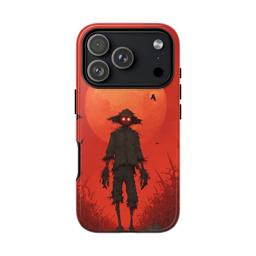 Creepy Scarecrow Blood Red Moon Armor Phone Case: Iphone, Galaxy, Pixel ...
