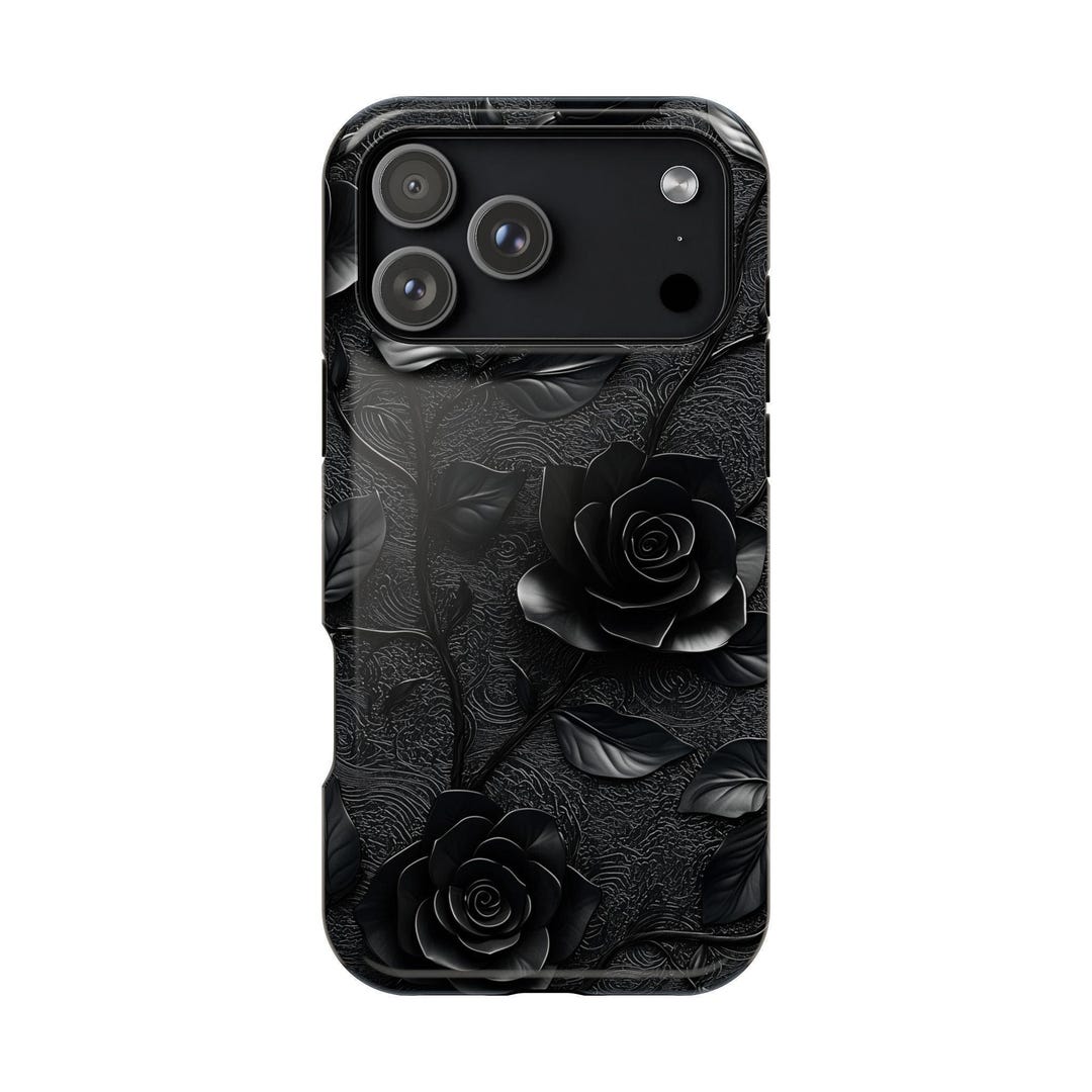 Phone Ink Case: Black Rose Flower Noir Vines - Lifetime Warranty - Etsy