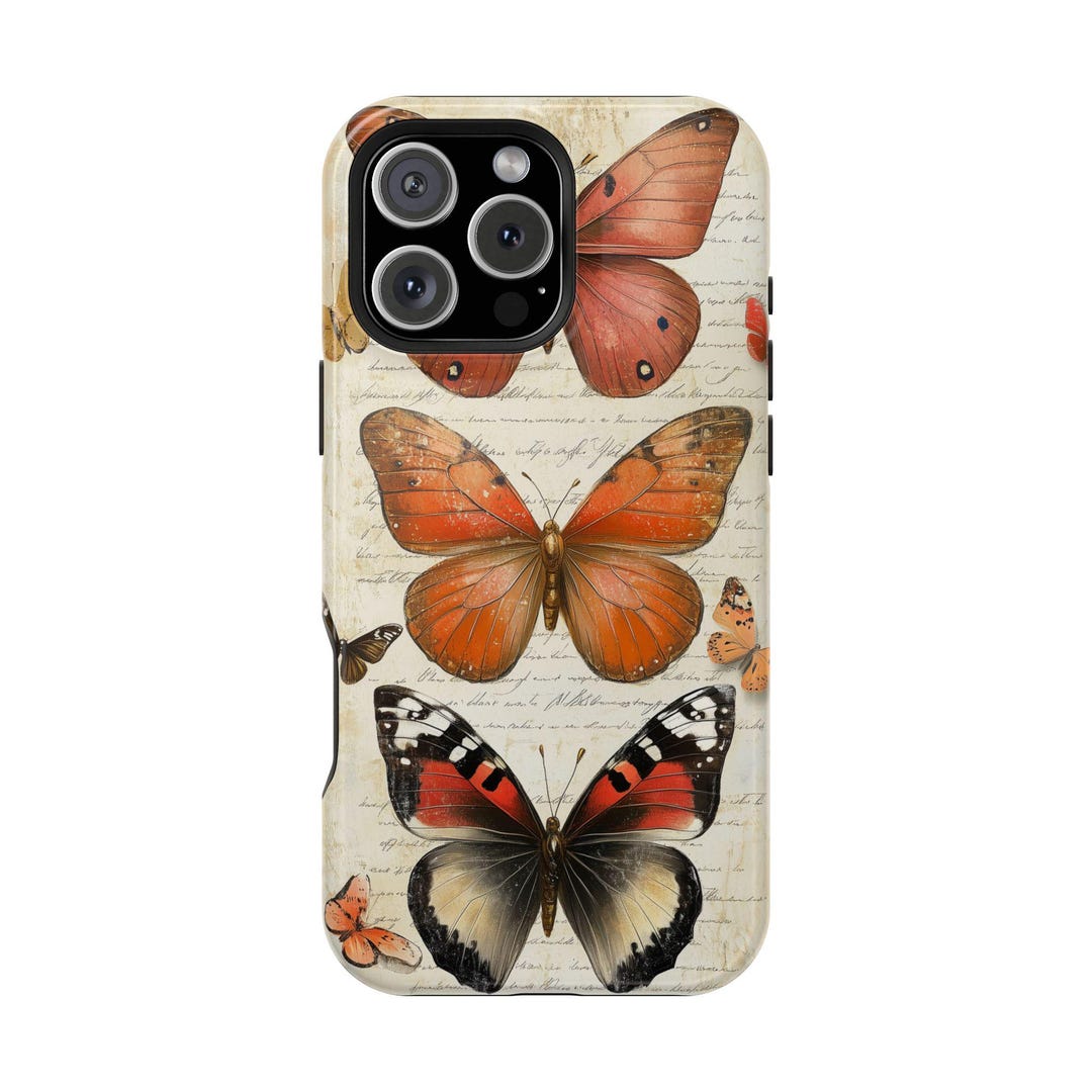 Vintage Butterfly Collage Scrap Phone Case for iPhone 16 16e 15 14 13 ...