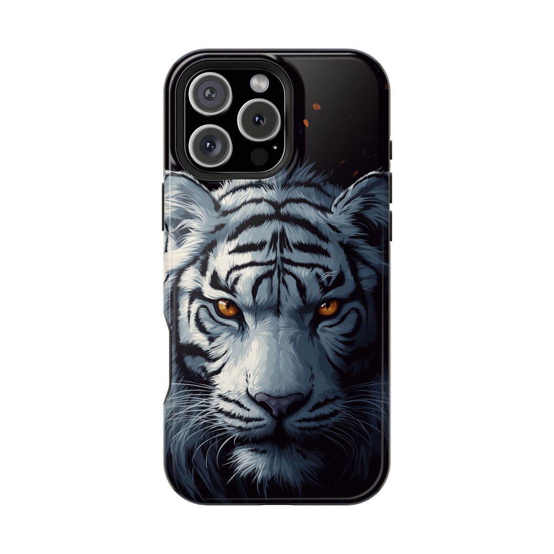 Nightfall's Guardian the White Tiger Phone Case for iPhone 16 16e 15 14 ...