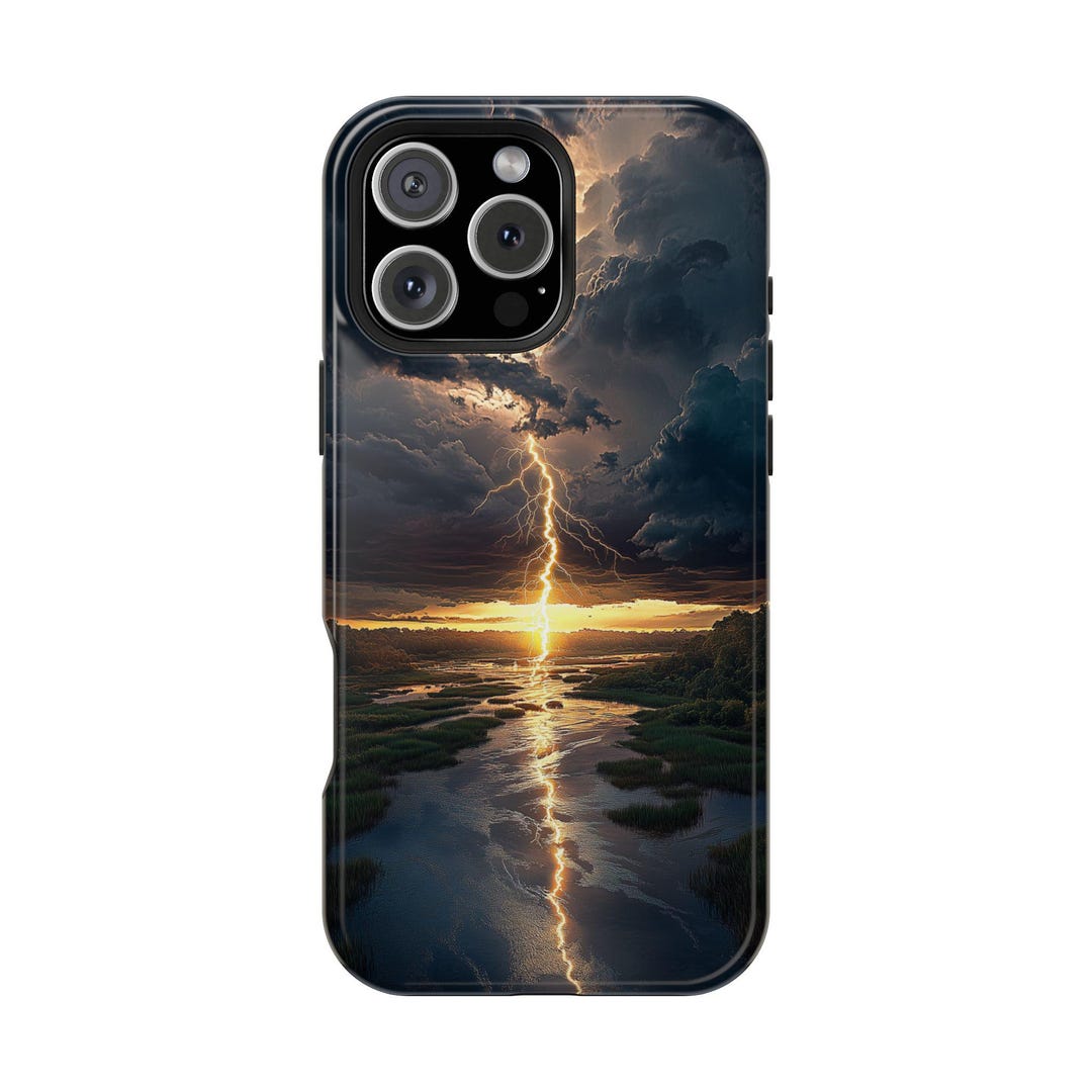 Lightning Storm Thunder Nature Lake Phone Case: Iphone, Galaxy, Pixel ...