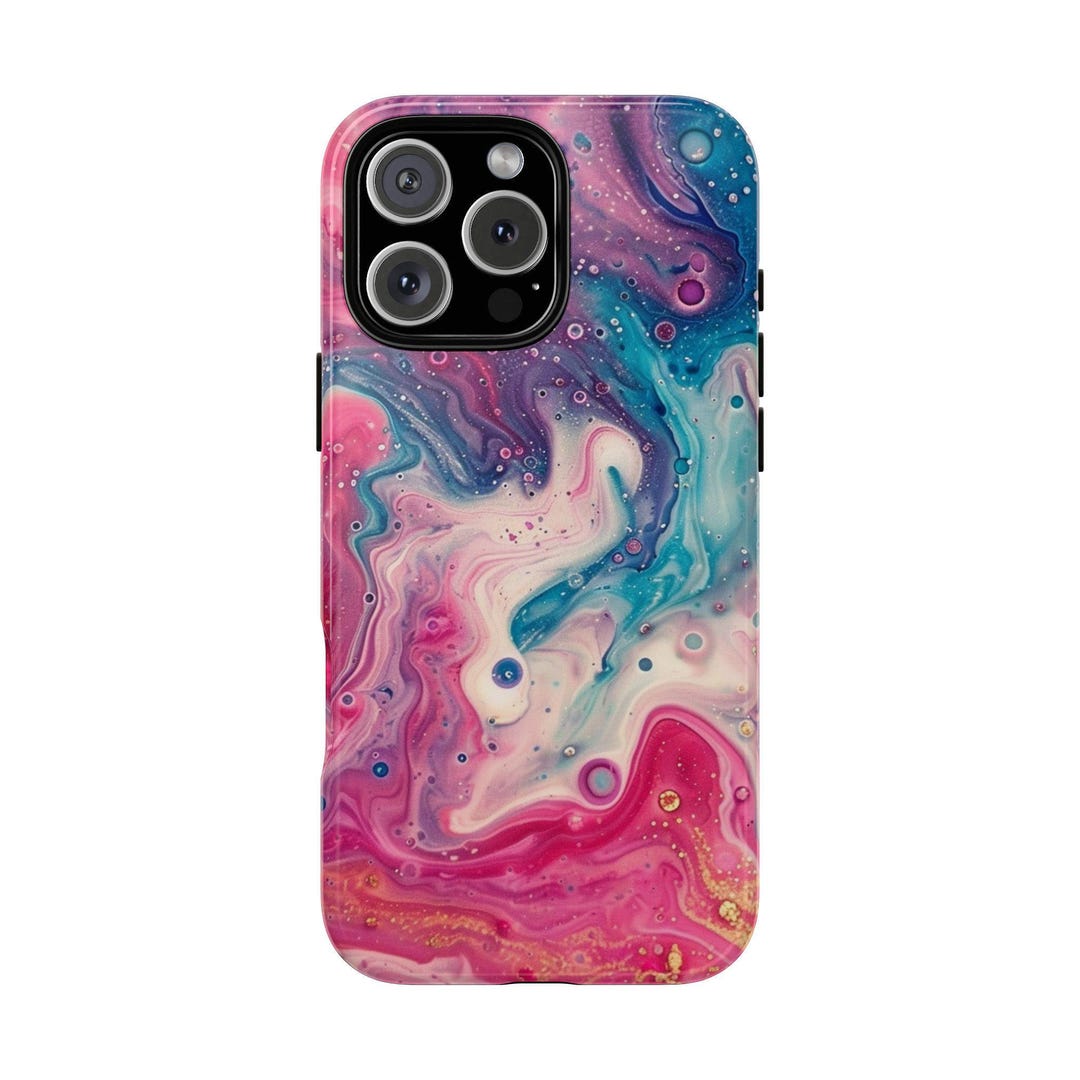 Bubble Gum Pink Blue Liquid Phone Case - Etsy
