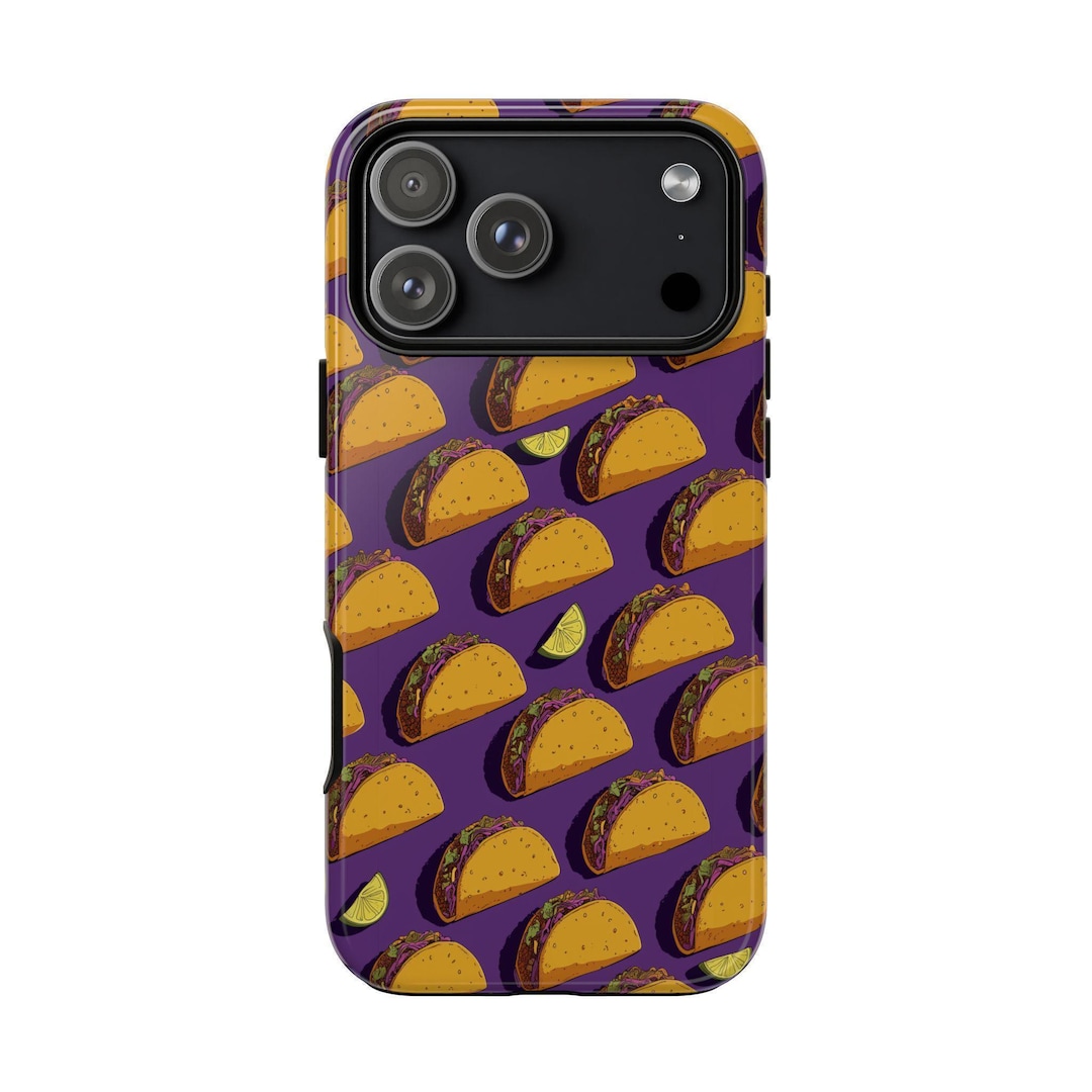 Taco Pattern Purple Background Phone Case - Etsy