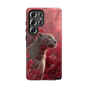 Iphone, Galaxy, Pixel Case | Spotted Leopard Pink Forest Exotic Cat - Etsy