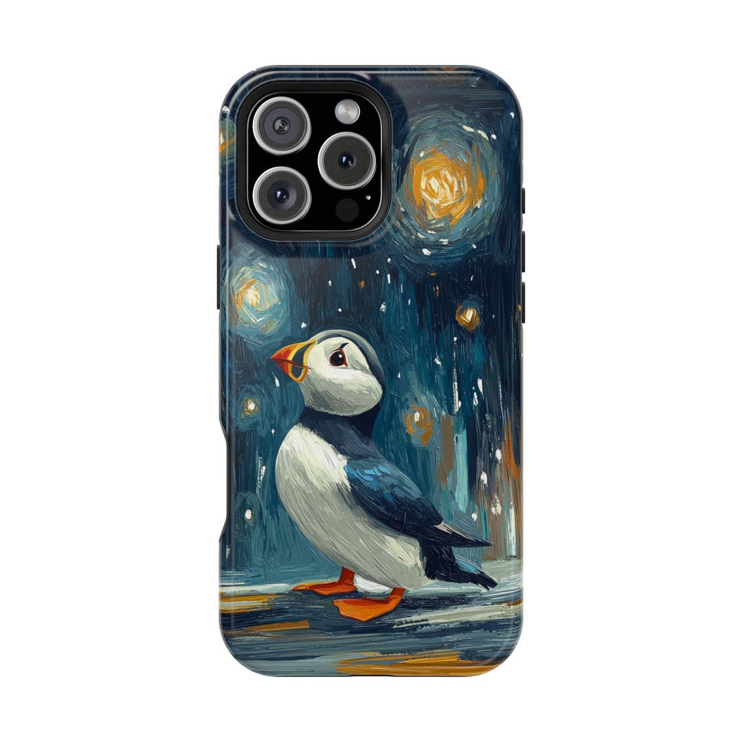 Lifetime Warranty - Puffin Bird Starry Night Sky Van Gogh - Phone Case ...