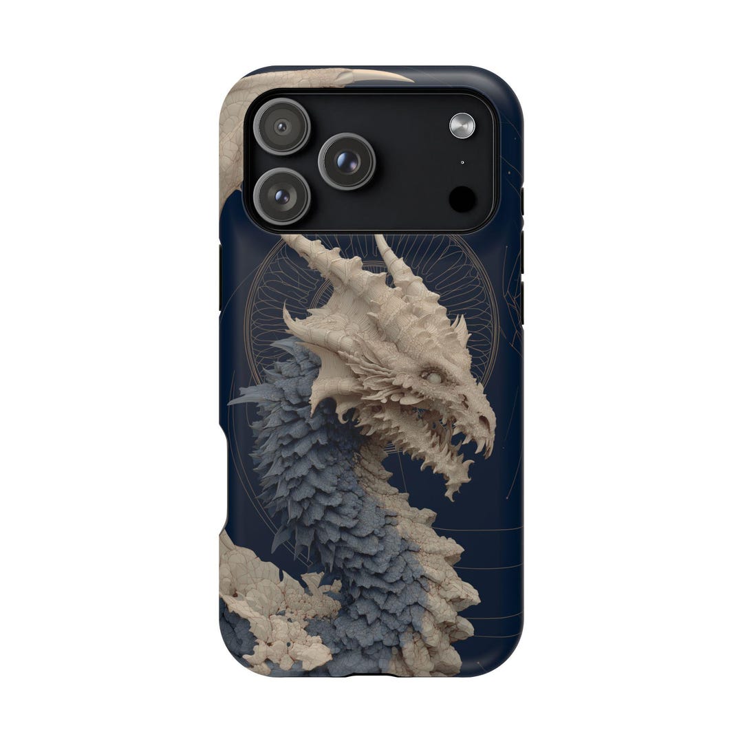 Dragon Bone Blue White Skeleton Phone Case: Iphone, Galaxy, Pixel ...