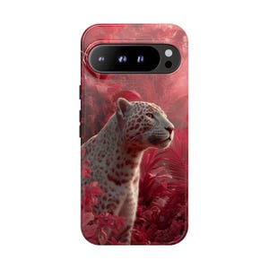 Iphone, Galaxy, Pixel Case | Spotted Leopard Pink Forest Exotic Cat - Etsy