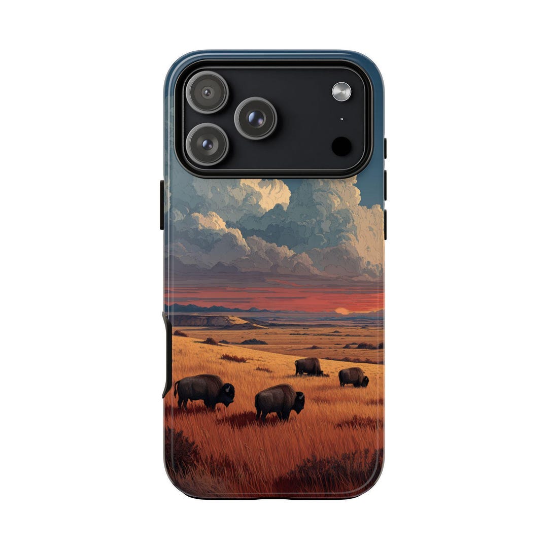 Buffalo Grazing Prairie Grass Bison Case for iPhone | Samsung Galaxy ...
