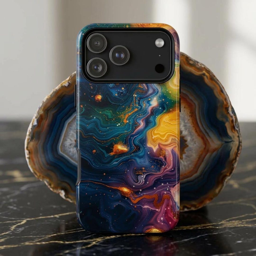Vivid Blue Resin Marble Hydro Dip Phone Case | Iphone, Galaxy, Pixel ...