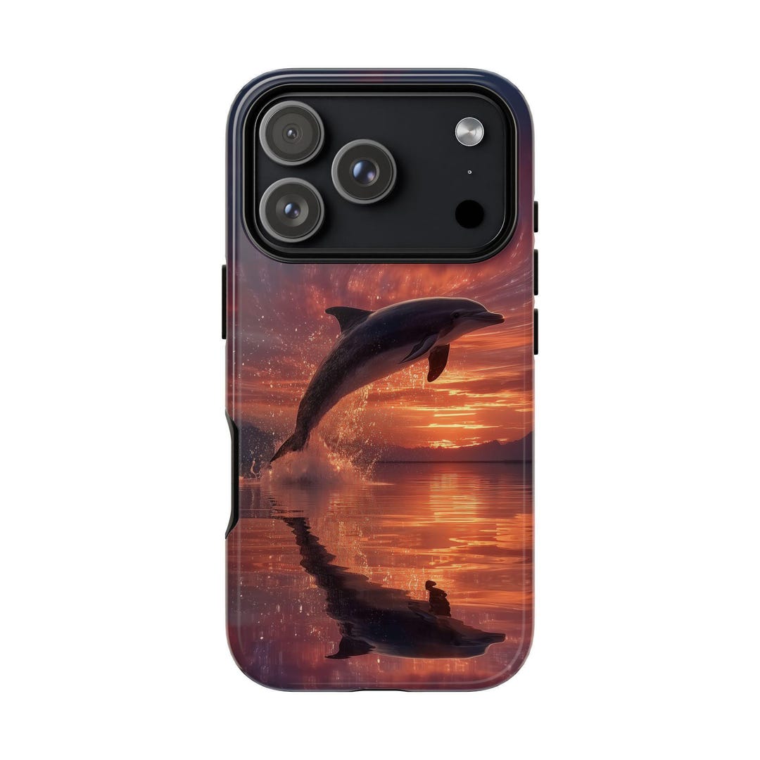 Leaping Dolphin Ocean Sunset Sky Phone Case: Iphone, Galaxy, Pixel ...