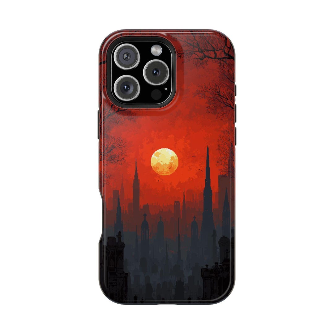 Sunset Graveyard Orange Sky Phone Case - iPhone 17 Air 16 16e 15 14 13 ...