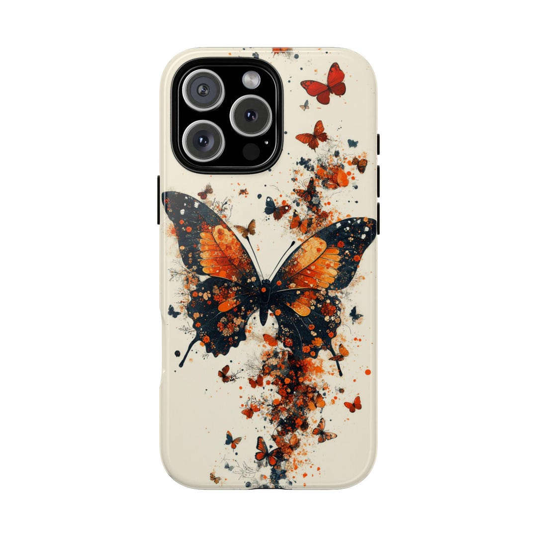 Monarch Butterfly Symphony Cream Phone Case for iPhone 16 16e 15 14 13 ...