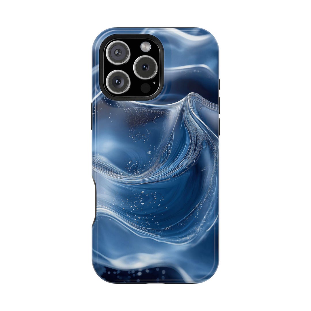 Digital Water Ripples Soft Wave Art - Phone Case for iPhone 16e 16 15 ...